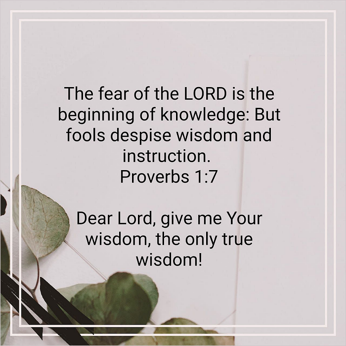 The Fear Of The Lord – Is The BEGINNING Of Wisdom – Daily Devotional